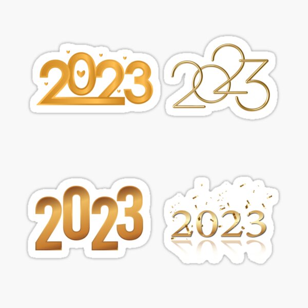 "Transparent New Year Sticker Pack for 2023 | Happy New Year 2023 ...