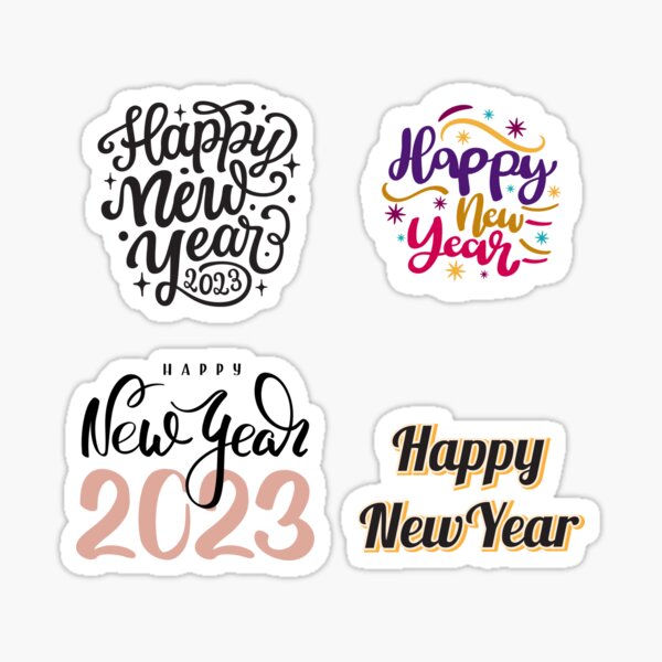 "Transparent New Year Sticker Pack for 2023 | Happy New Year 2023 ...