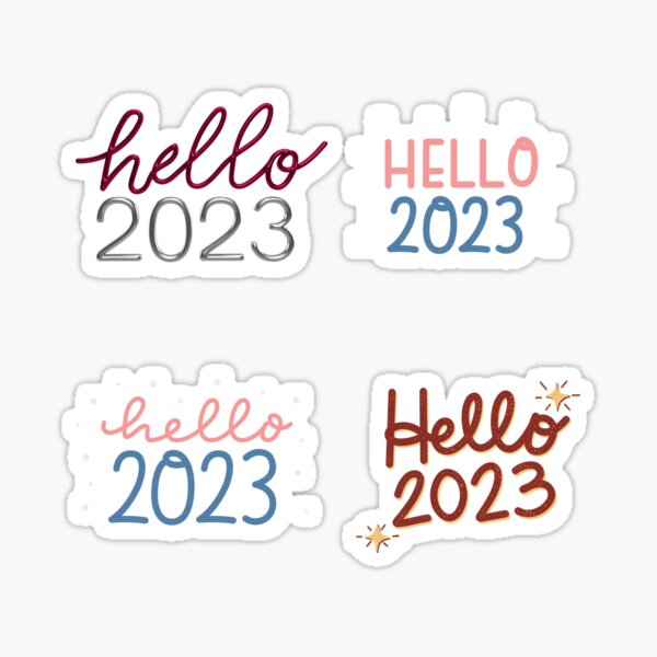 "Transparent New Year Sticker Pack for 2023 | Hello 2023 | Welcome 2023 ...