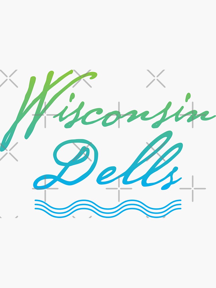 "Wisconsin Dells Typographic River Design" Sticker for Sale by ...