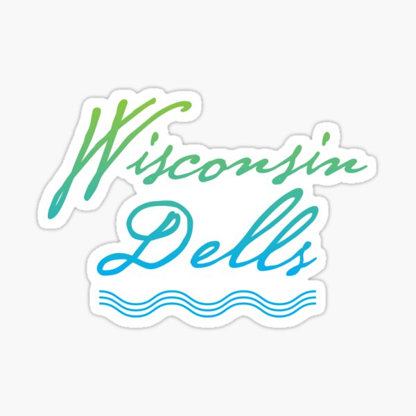 "Wisconsin Dells Typographic River Design" Sticker for Sale by ...