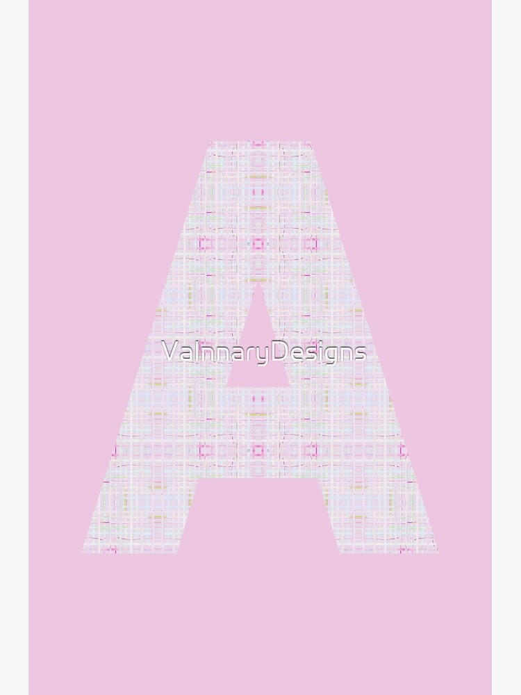 "Pink letter A with beautiful stripes of pastel colors like green and ...