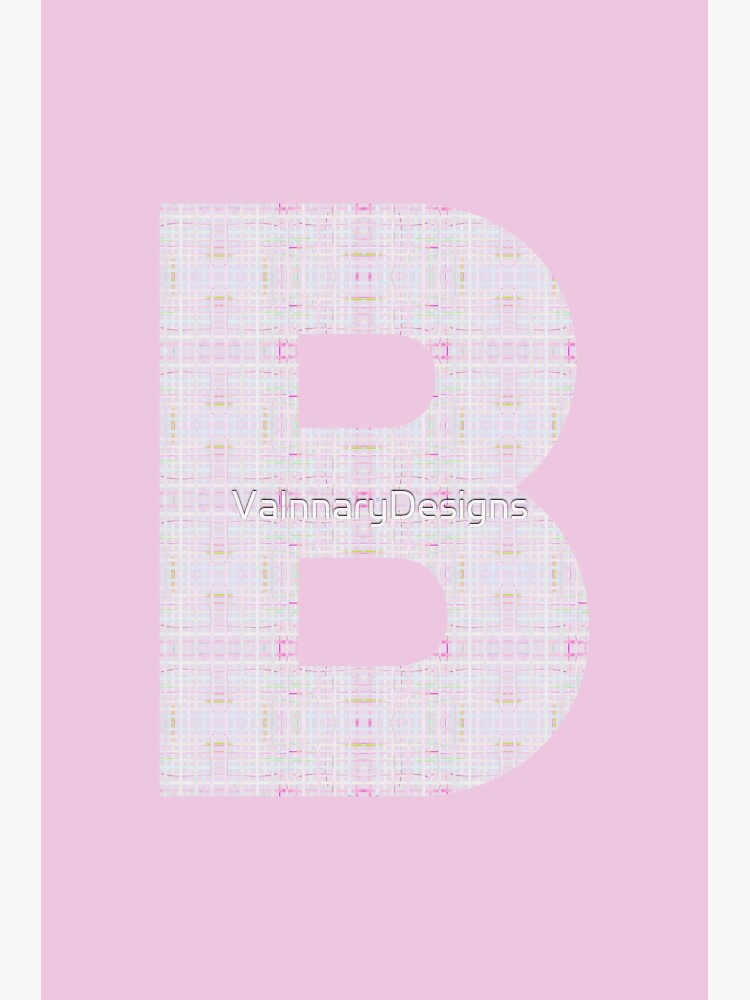 "Pink letter B with beautiful stripes of pastel colors like green and ...