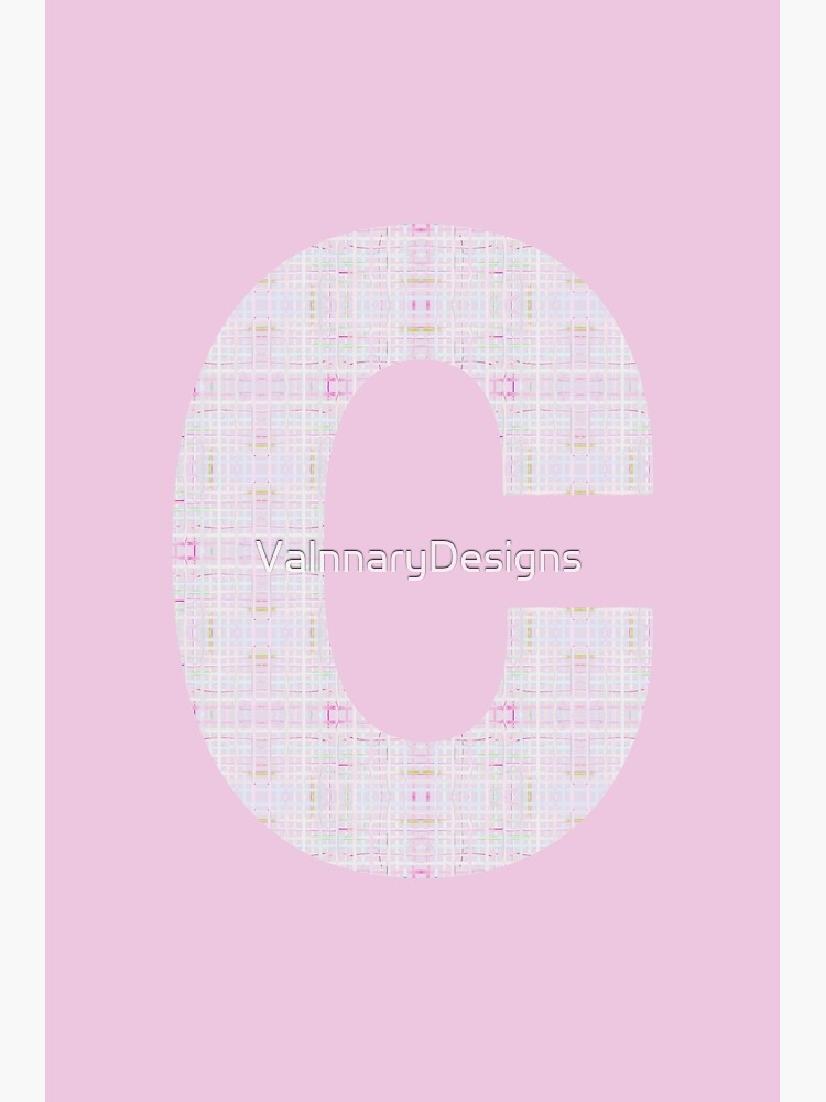 "Pink letter C with beautiful stripes of pastel colors like green and ...