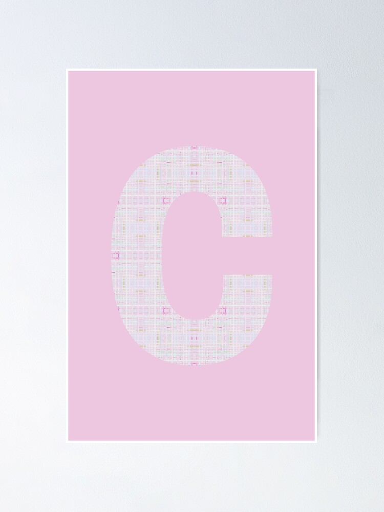 "Pink letter C with beautiful stripes of pastel colors like green and ...