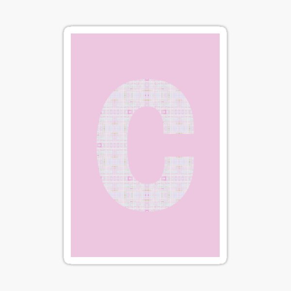 Pegatina «Letra C rosa con hermosas rayas de colores pastel como verde ...
