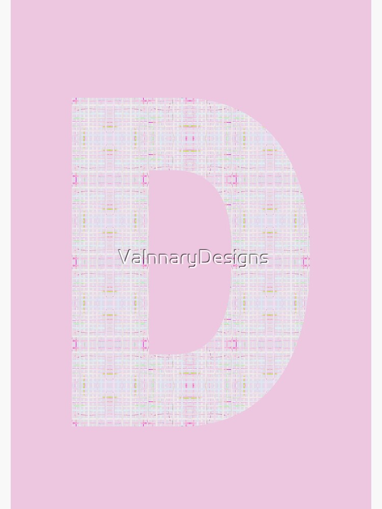 "Pink letter D with beautiful stripes of pastel colors like green and ...