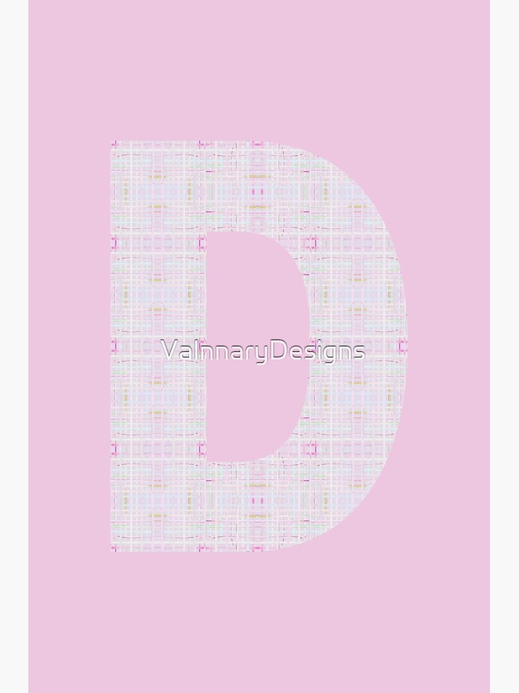 "Pink letter D with beautiful stripes of pastel colors like green and ...