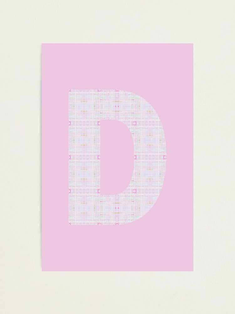"Pink letter D with beautiful stripes of pastel colors like green and ...