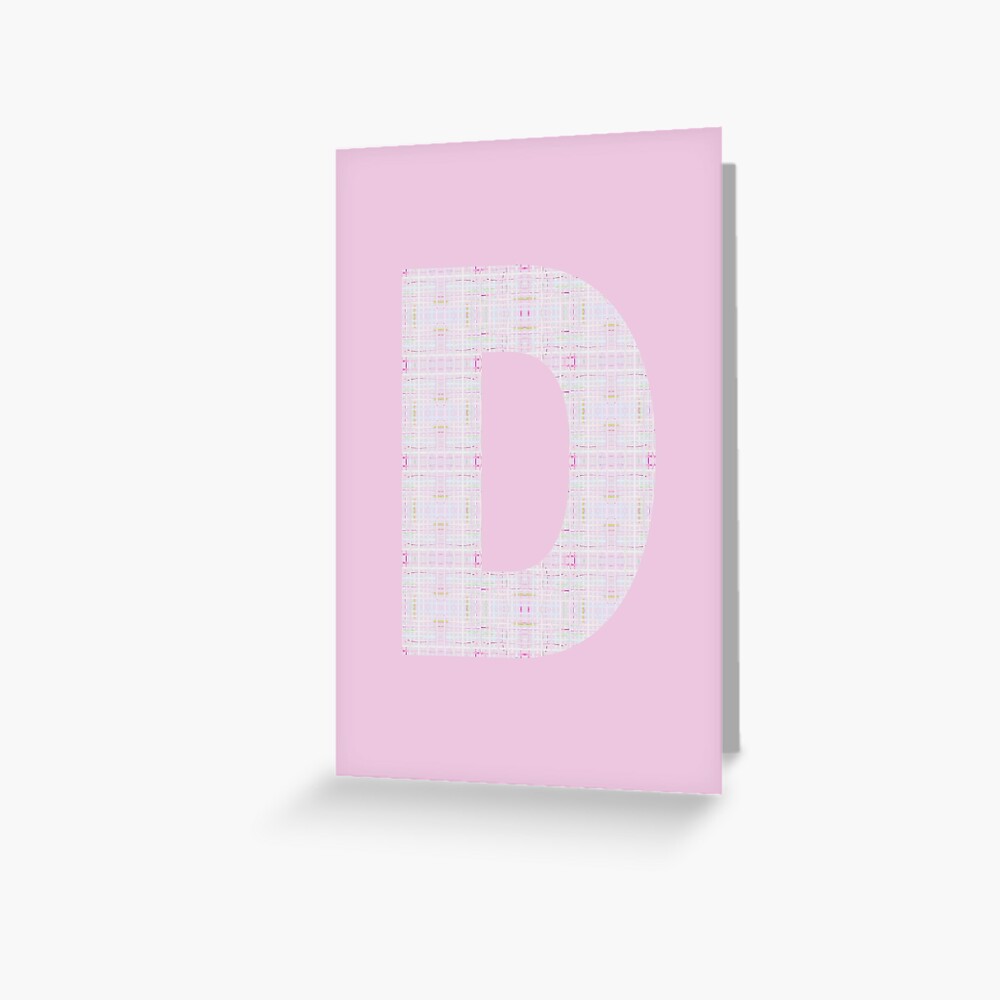 "Pink letter D with beautiful stripes of pastel colors like green and ...