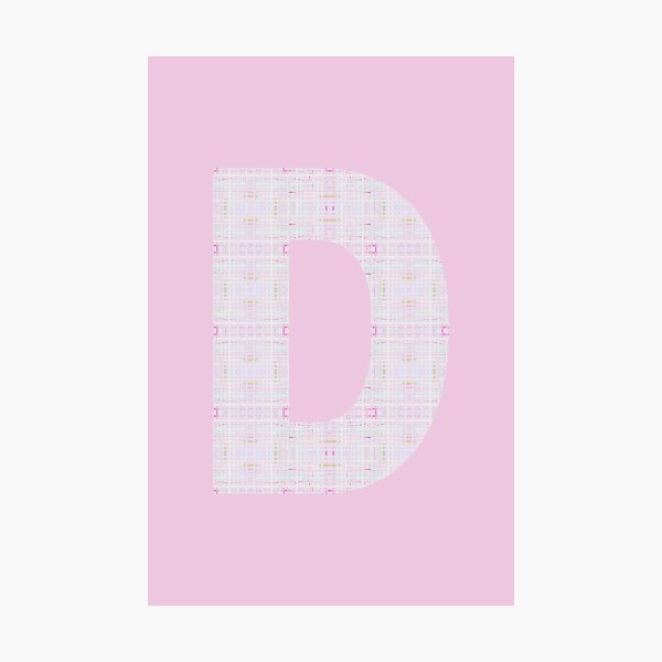 "Pink letter D with beautiful stripes of pastel colors like green and ...
