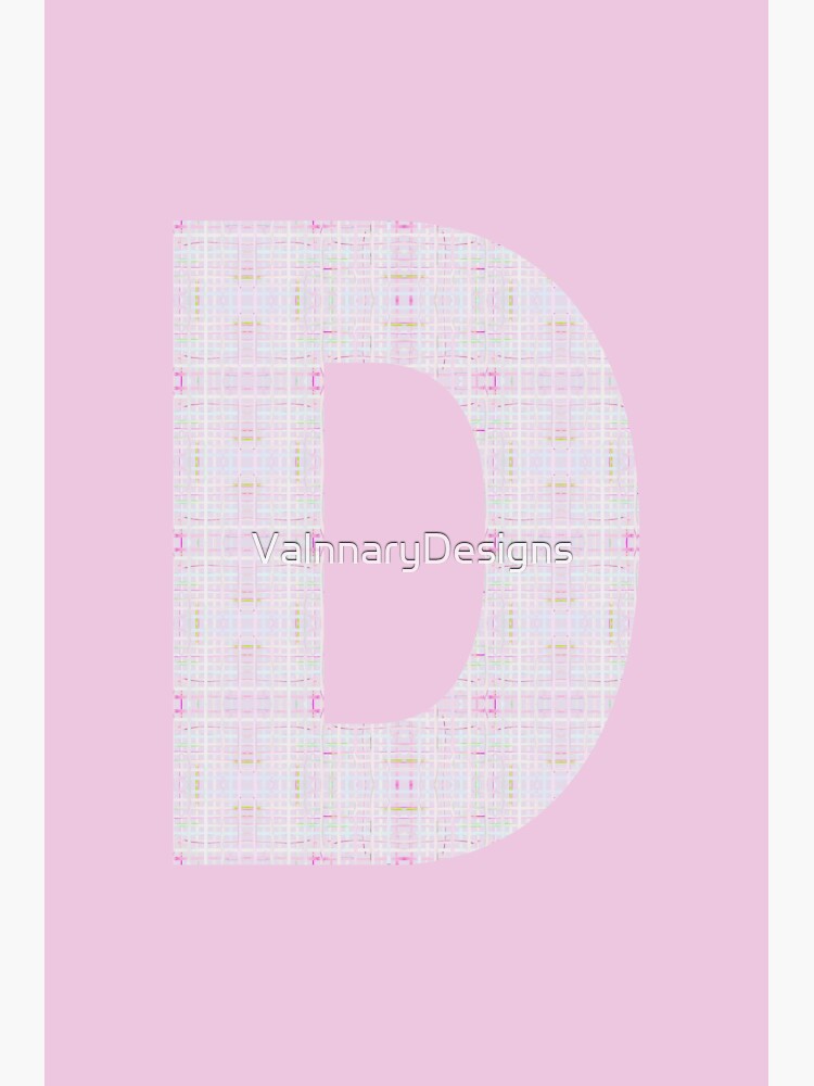 "Pink letter D with beautiful stripes of pastel colors like green and ...