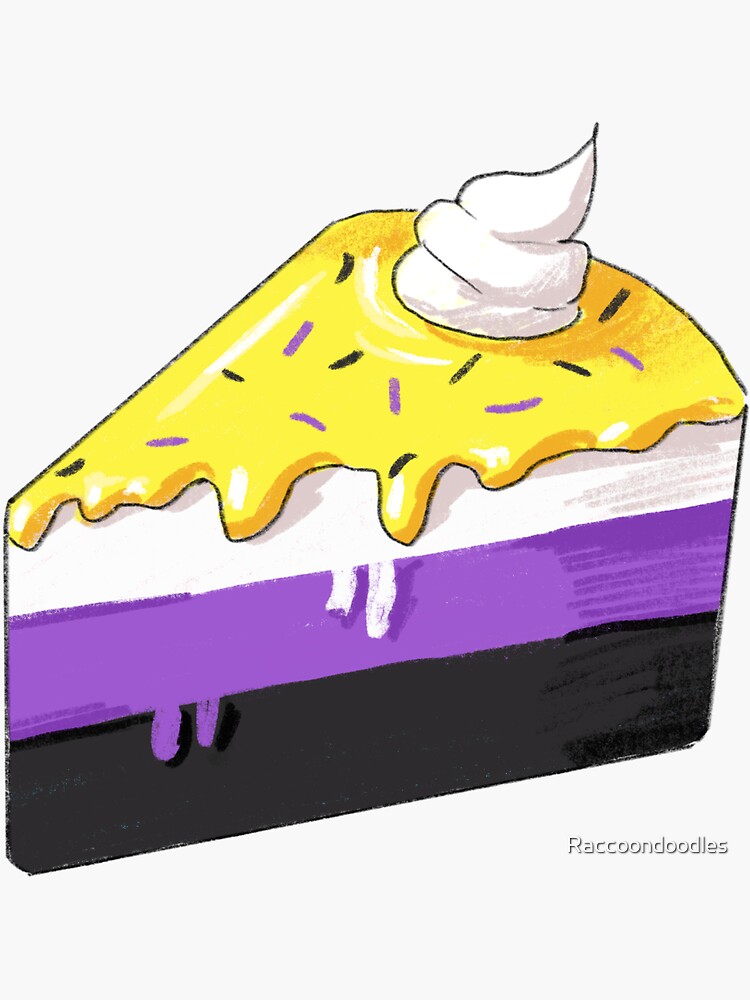 "Nonbinary cake " Sticker for Sale by Raccoondoodles | Redbubble