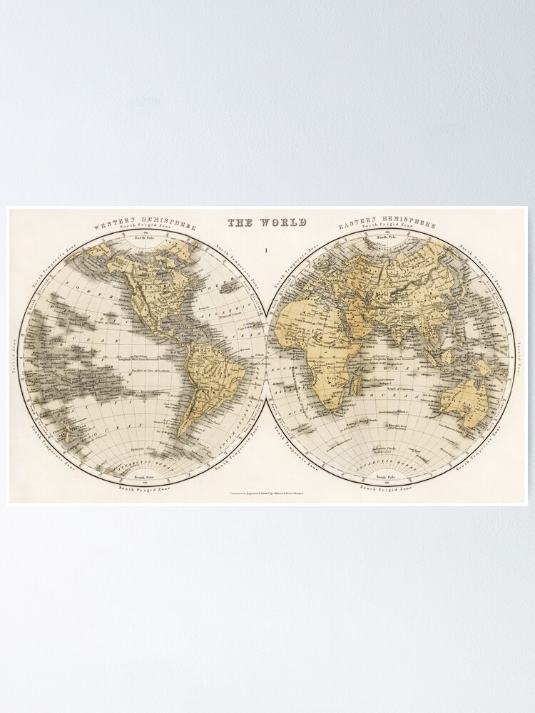 "The Map of the World (1859)" Poster for Sale by Fiskidal | Redbubble