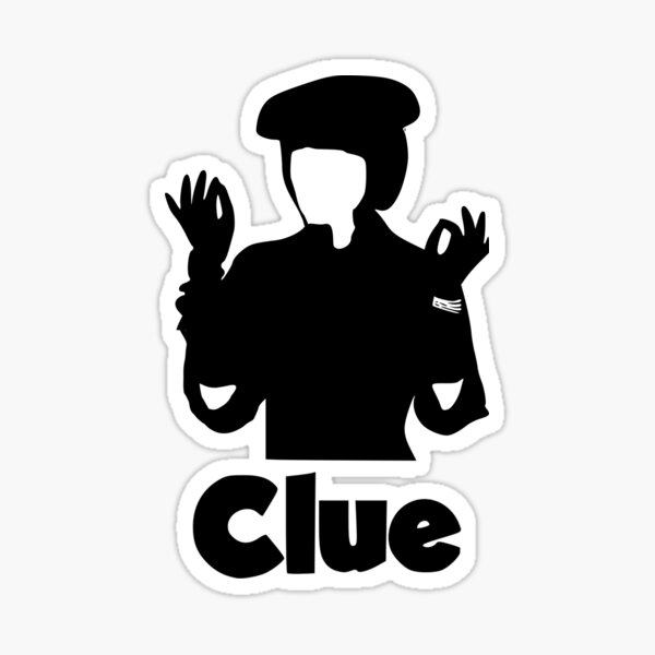 "Clue Mrs White" Sticker for Sale by Svgfilms | Redbubble