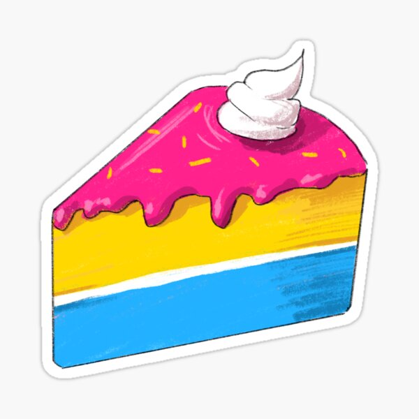 "Pansexual cake" Sticker for Sale by Raccoondoodles | Redbubble