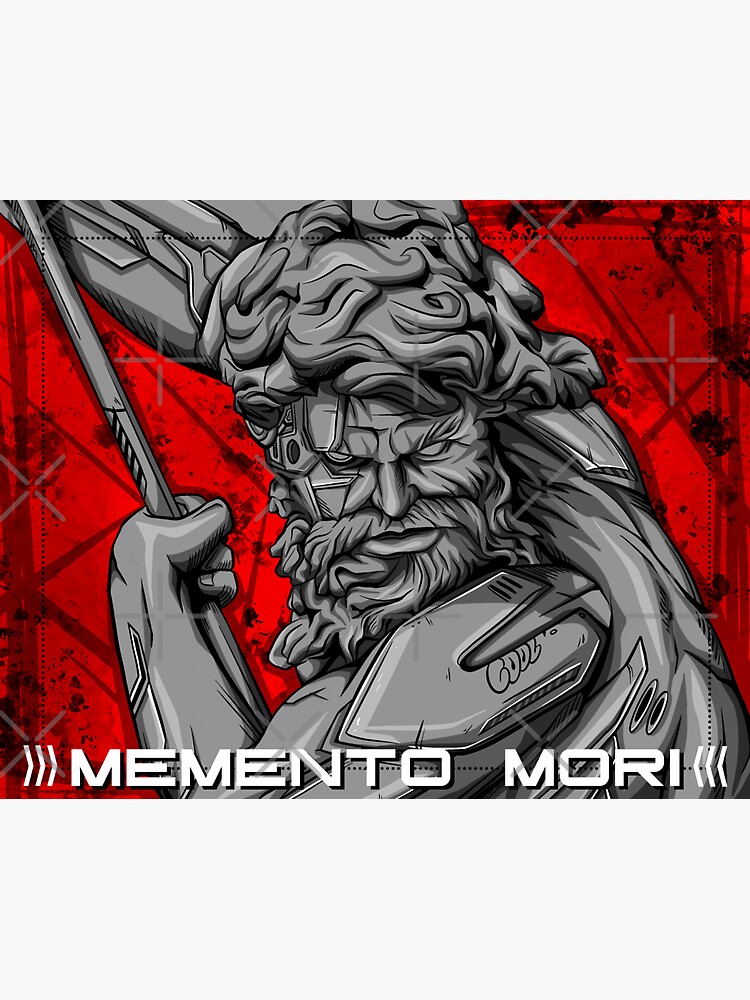"Roman god neptune with stoicism "memento mori" quote" Sticker for Sale ...