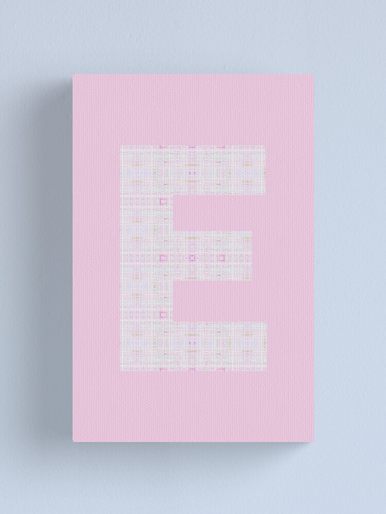 "Pink letter E with beautiful stripes of pastel colors like green and ...