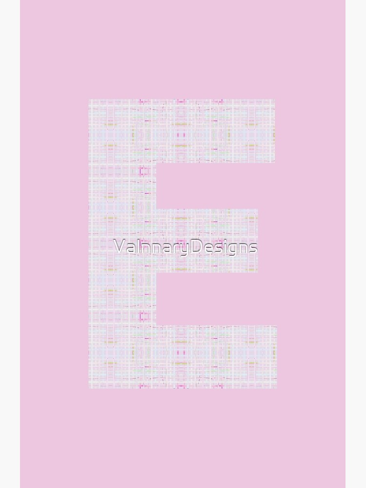"Pink letter E with beautiful stripes of pastel colors like green and ...