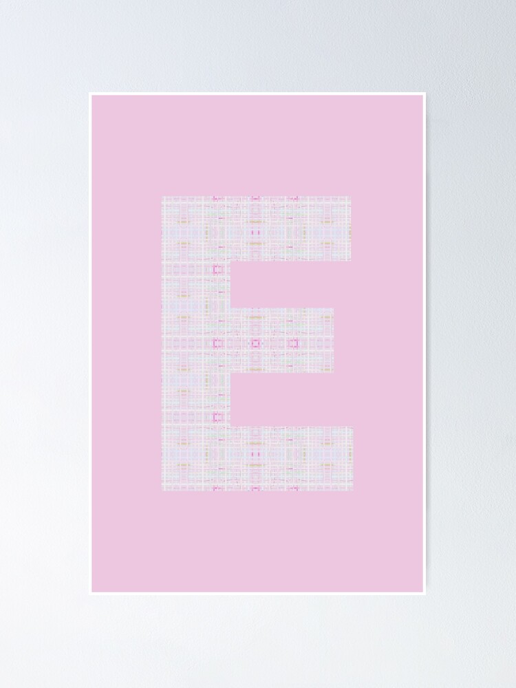 "Pink letter E with beautiful stripes of pastel colors like green and ...