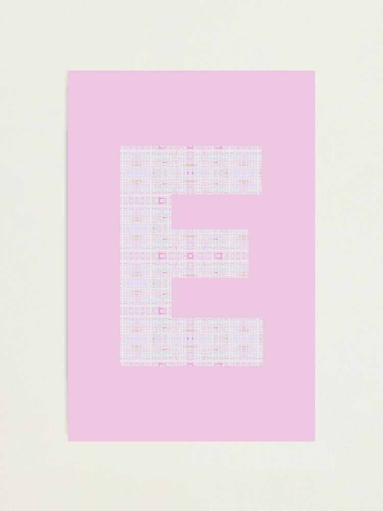 "Pink letter E with beautiful stripes of pastel colors like green and ...