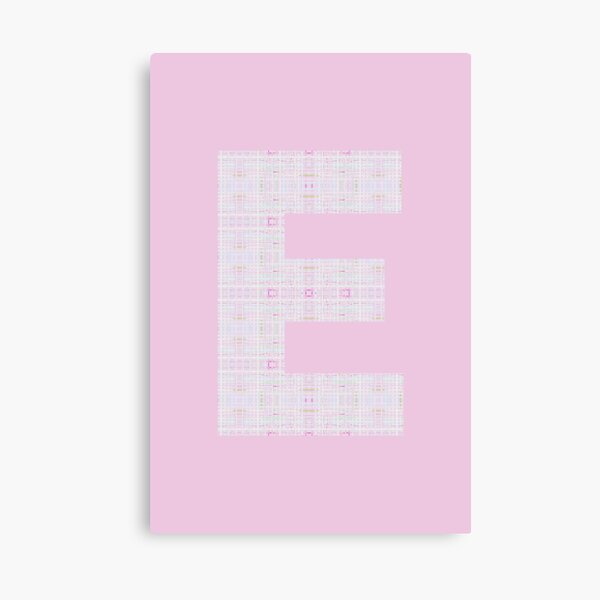 "Pink letter E with beautiful stripes of pastel colors like green and ...