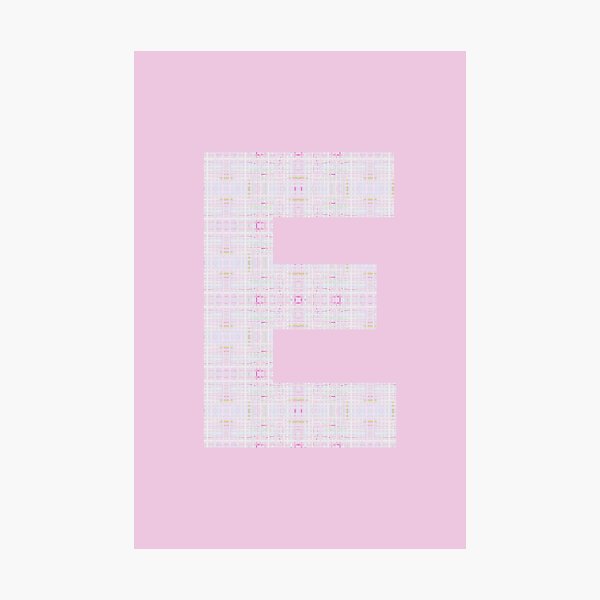 "Pink letter E with beautiful stripes of pastel colors like green and ...