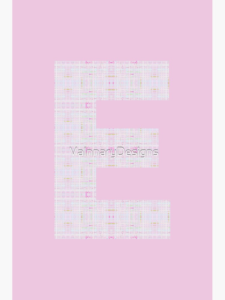 "Pink letter E with beautiful stripes of pastel colors like green and ...