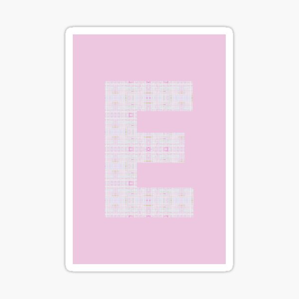 "Pink letter E with beautiful stripes of pastel colors like green and ...