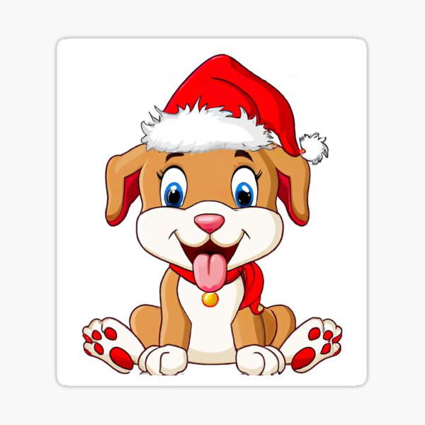 "Cute Dog Christmas" Sticker for Sale by scons1234 | Redbubble