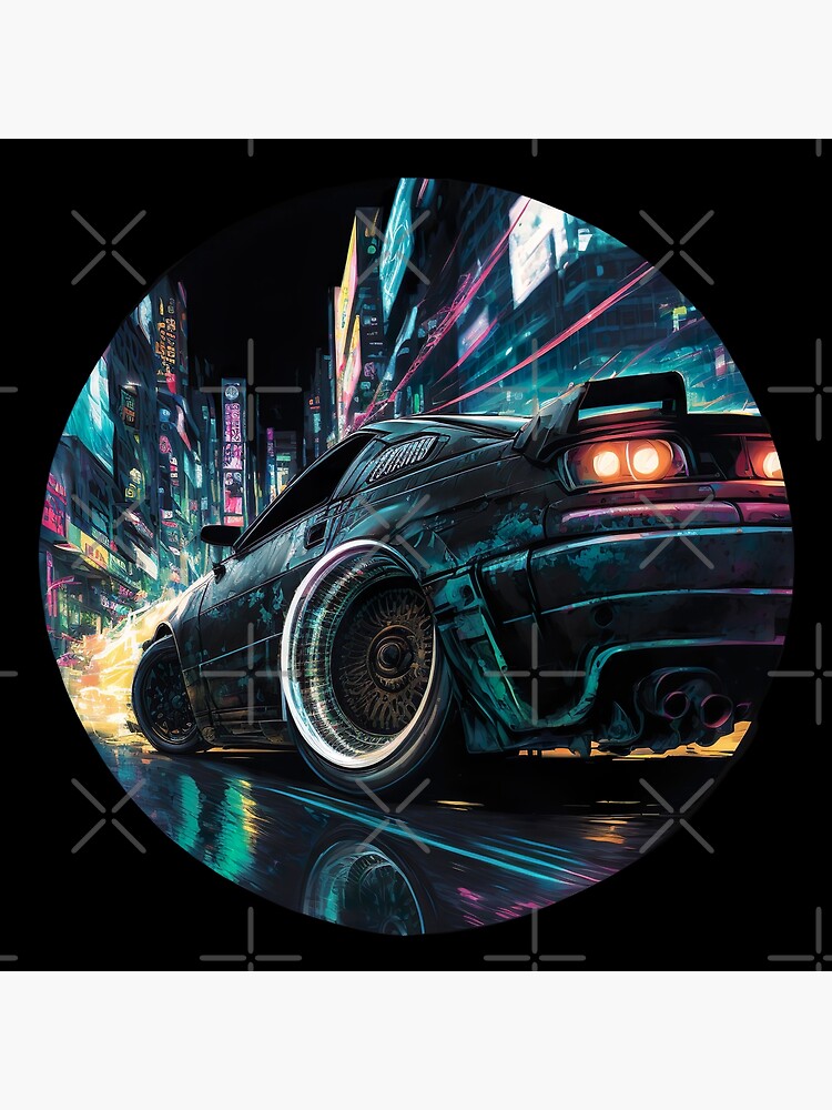"JDM Japanese Car Tokyo Midnight Cyberpunk Night Scene " Poster for ...