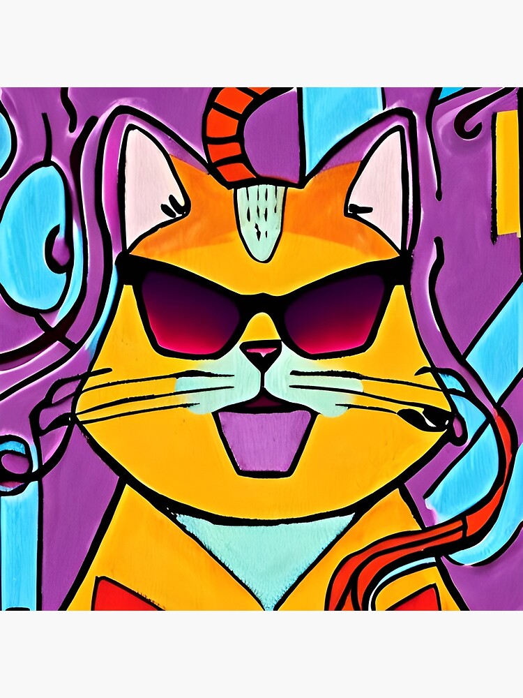 "90s Cat" Poster for Sale by Drewz87 | Redbubble