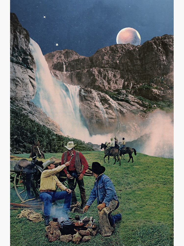 "Cowboy Camp Collage" Sticker for Sale by PossessedStudio | Redbubble