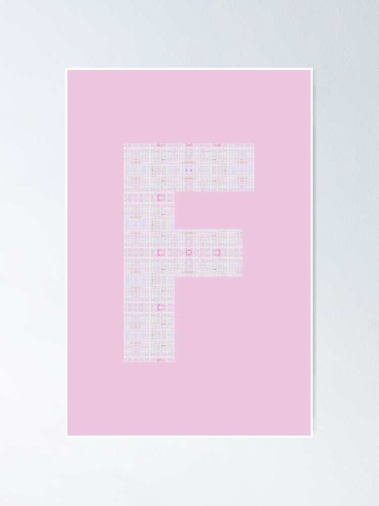"Pink letter F with beautiful stripes of pastel colors like green and ...