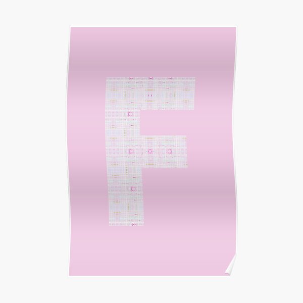 "Pink letter F with beautiful stripes of pastel colors like green and ...
