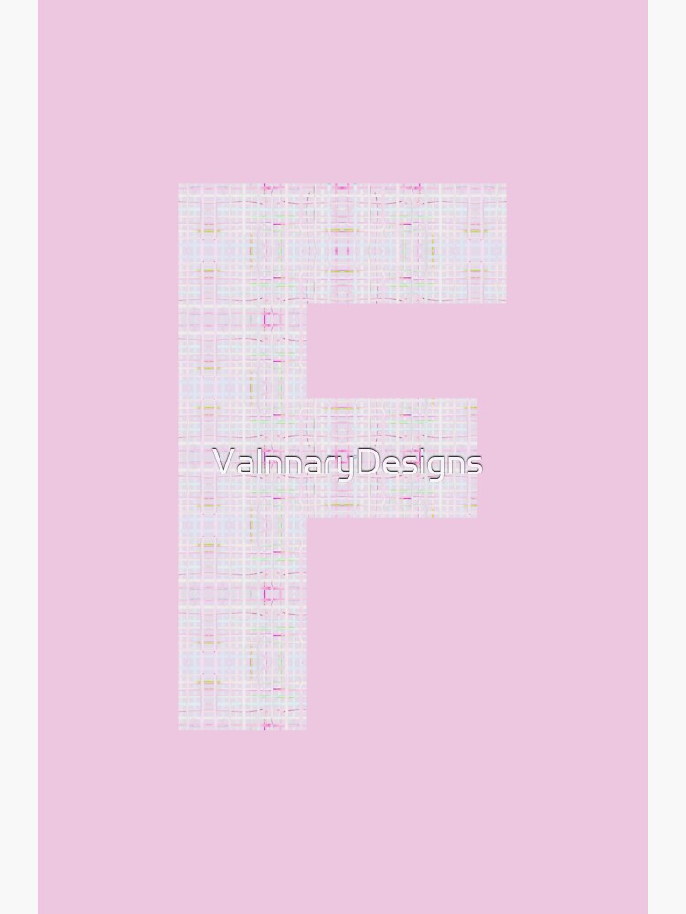 Pegatina «Letra F rosa con hermosas rayas de colores pastel como verde ...