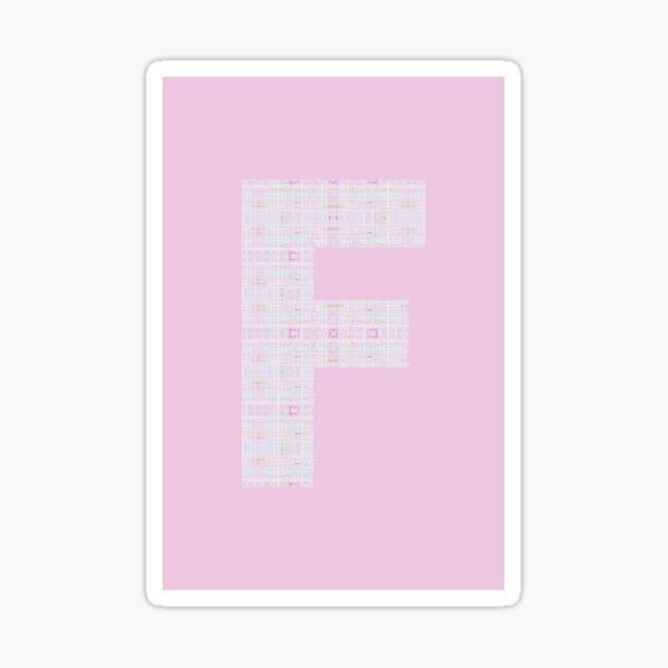 "Pink letter F with beautiful stripes of pastel colors like green and ...