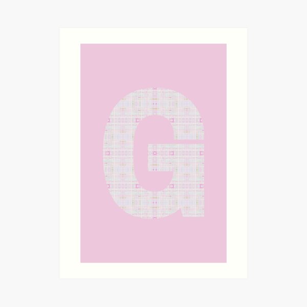 "Pink letter G with beautiful stripes of pastel colors like green and ...