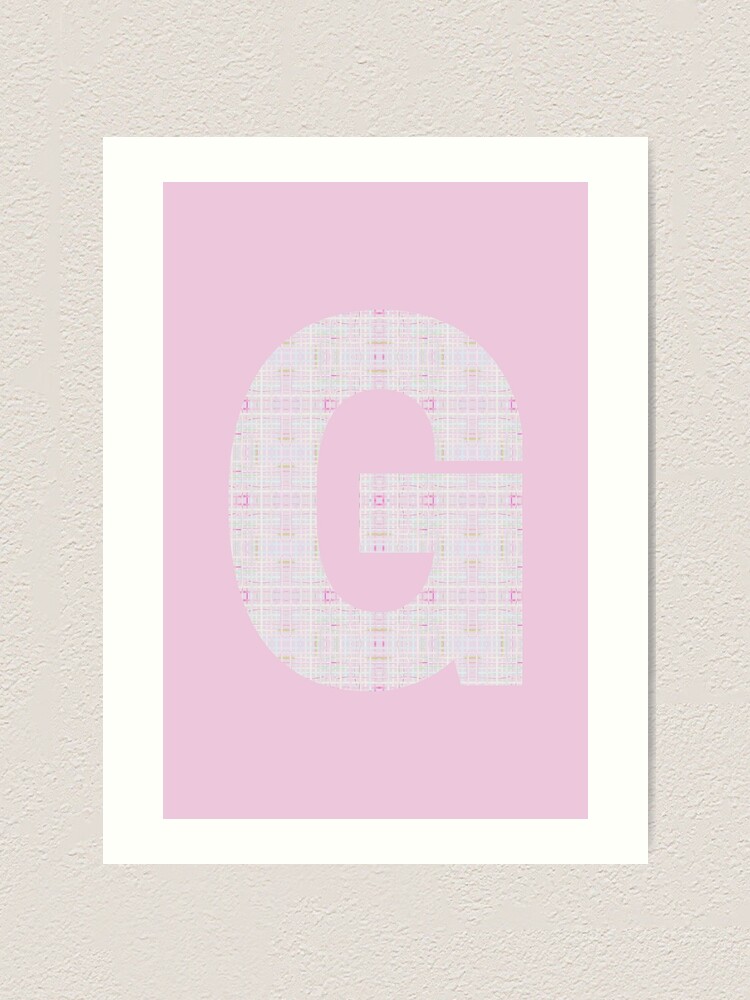 "Pink letter G with beautiful stripes of pastel colors like green and ...