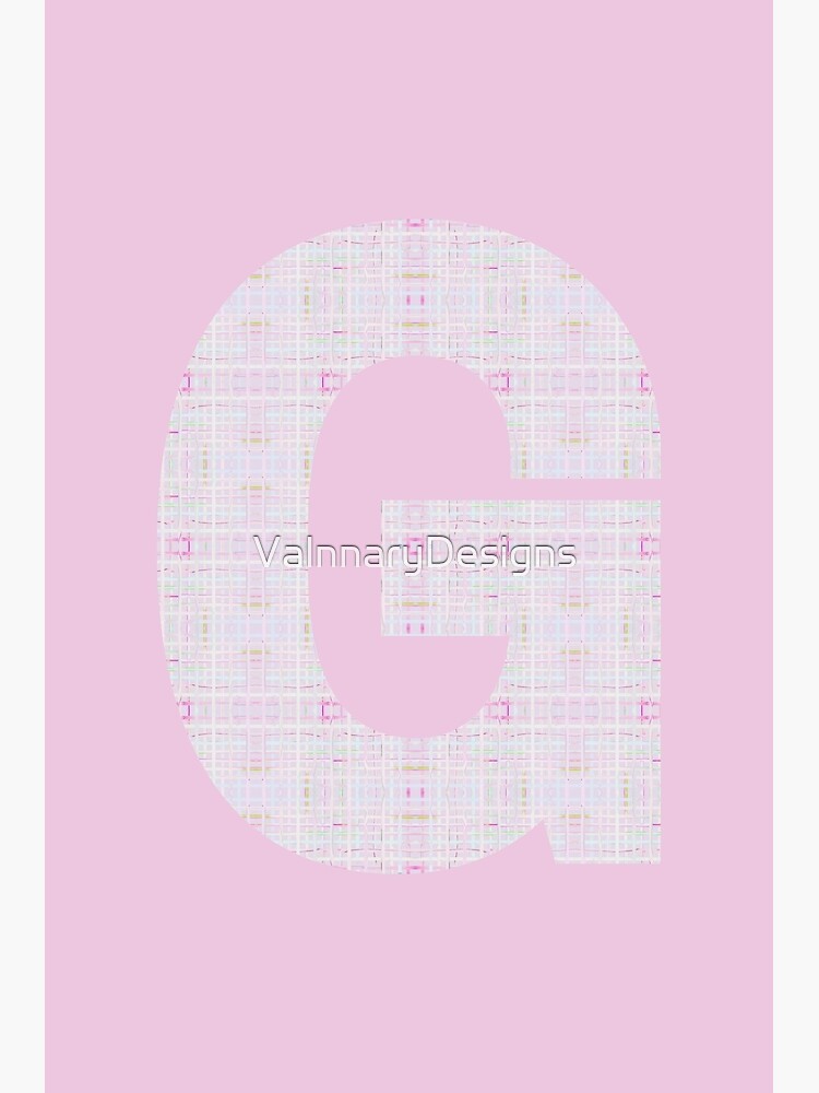 "Pink letter G with beautiful stripes of pastel colors like green and ...