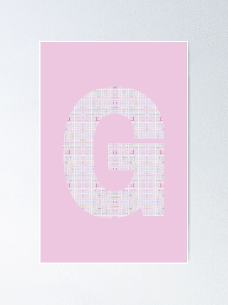 "Pink letter G with beautiful stripes of pastel colors like green and ...