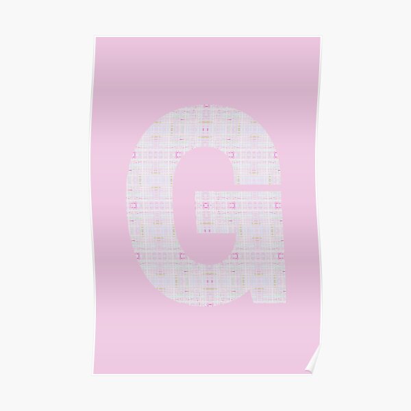 "Pink letter G with beautiful stripes of pastel colors like green and ...