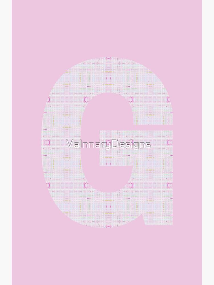 "Pink letter G with beautiful stripes of pastel colors like green and ...