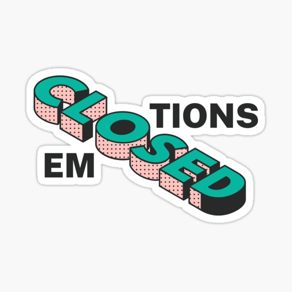 "Emotions CLOSED" Sticker for Sale by DesignDoubleP | Redbubble