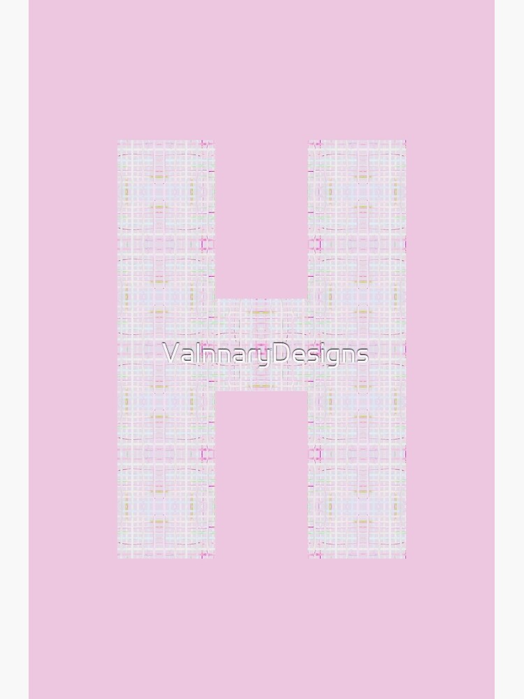 "Pink letter H with beautiful stripes of pastel colors like green and ...