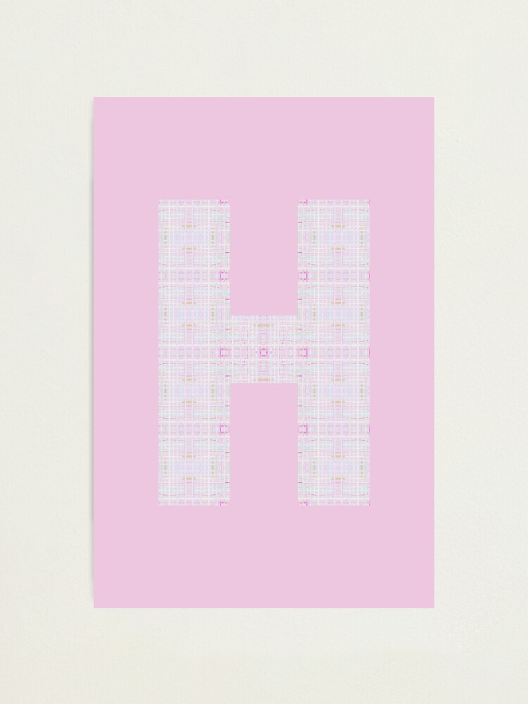 "Pink letter H with beautiful stripes of pastel colors like green and ...