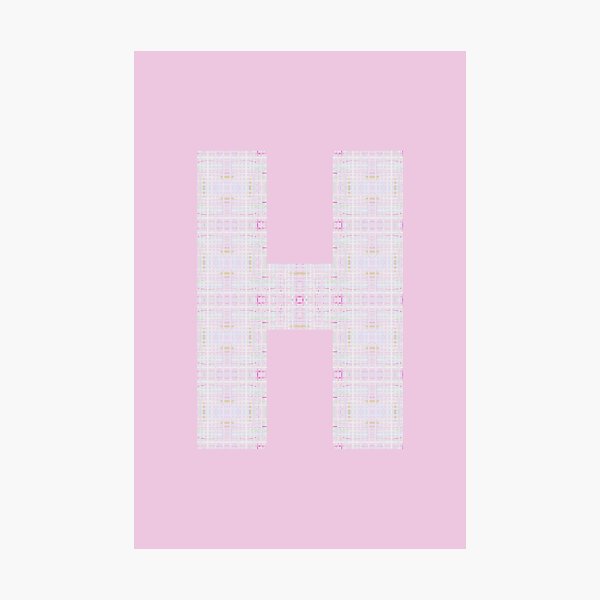 "Pink letter H with beautiful stripes of pastel colors like green and ...