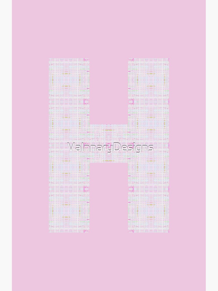 Pegatina «Letra H rosa con hermosas rayas de colores pastel como verde ...