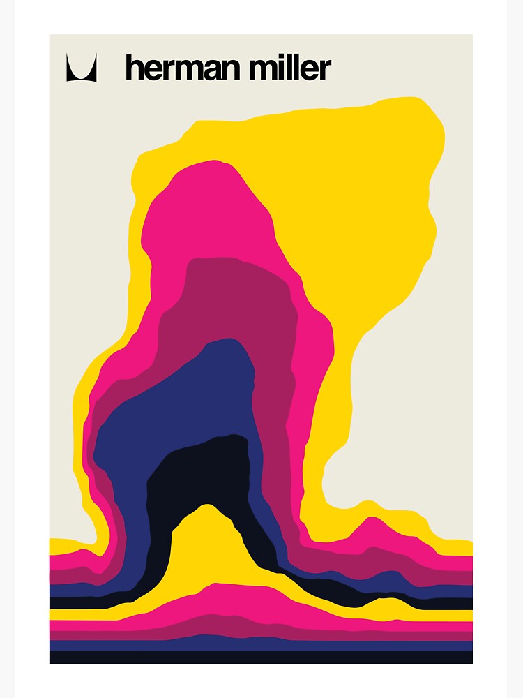 "MID CENTURY 1950'S HERMAN MILLER CLASSIC DESIGN POSTER" Sticker for ...