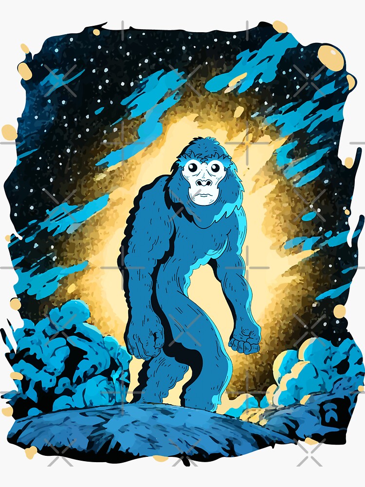 "Funny Retro Bigfoot in the Wild" Sticker for Sale by MoSaid | Redbubble